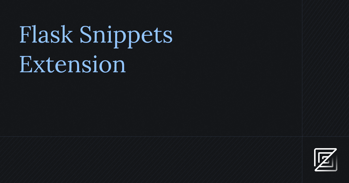 Flask Snippets — Zed Extension
