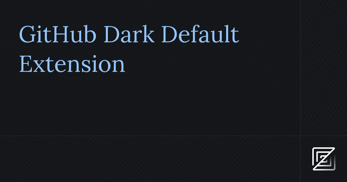 GitHub Dark Default — Zed Extension