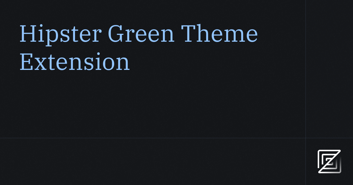 Hipster Green Theme — Zed Extension