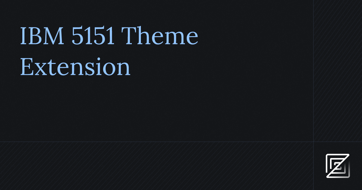 IBM 5151 Theme — Zed Extension