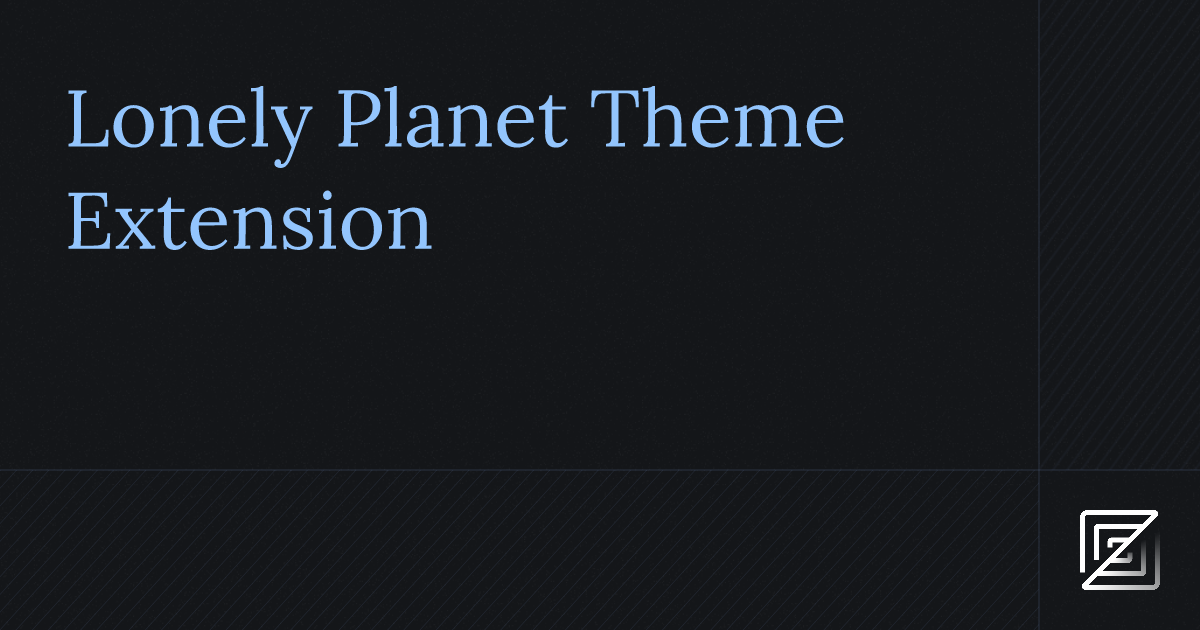 Lonely Planet Theme — Zed Extension