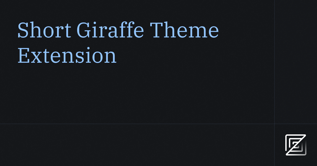 Short Giraffe Theme — Zed Extension