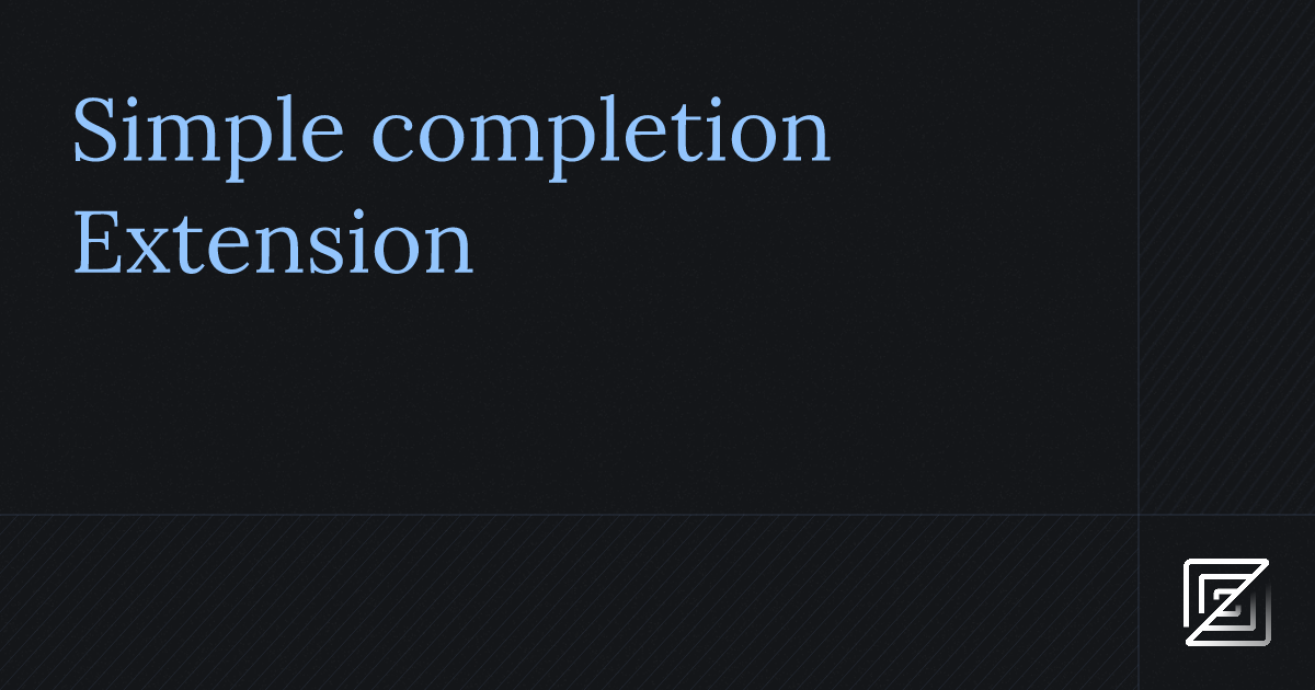 Simple completion — Zed Extension
