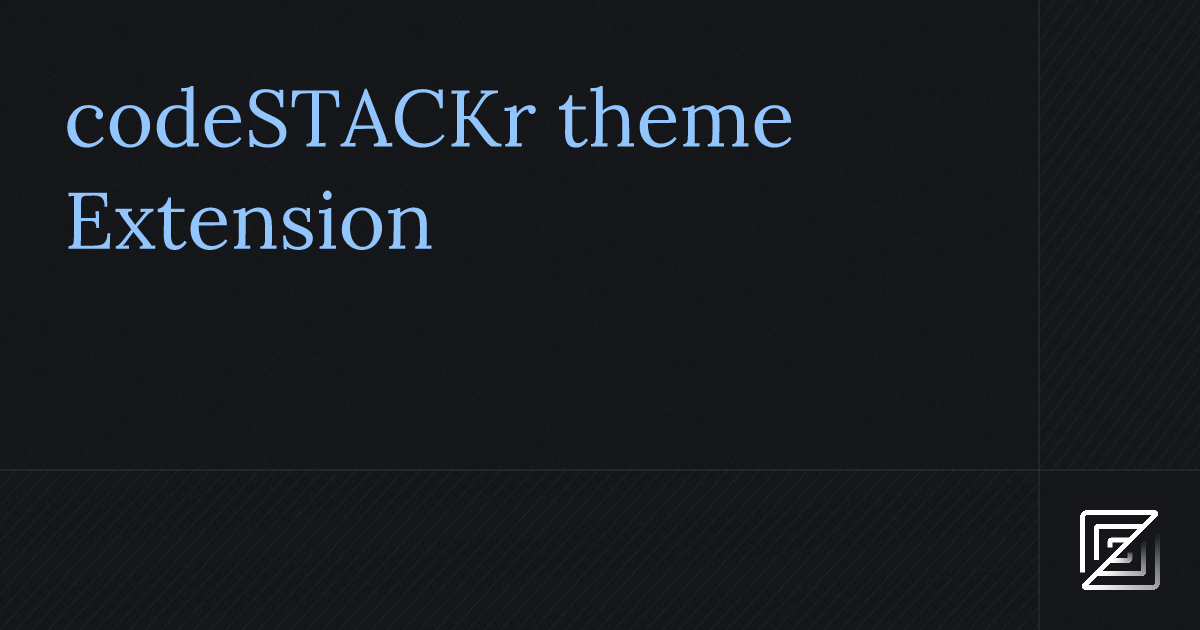 codeSTACKr theme — Zed Extension